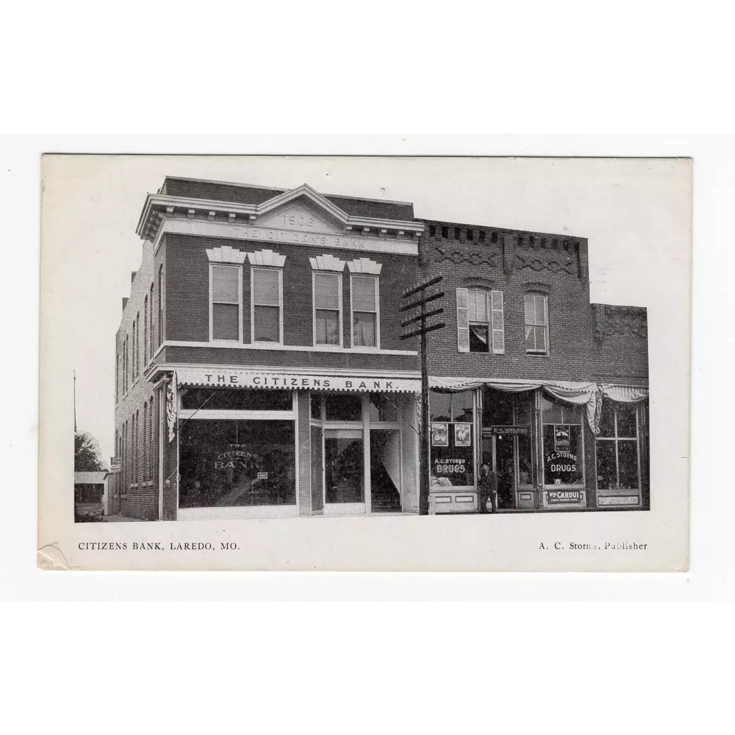 Citizens Bank, Laredo, Missouri Real Photo Postcard with Chicago ...