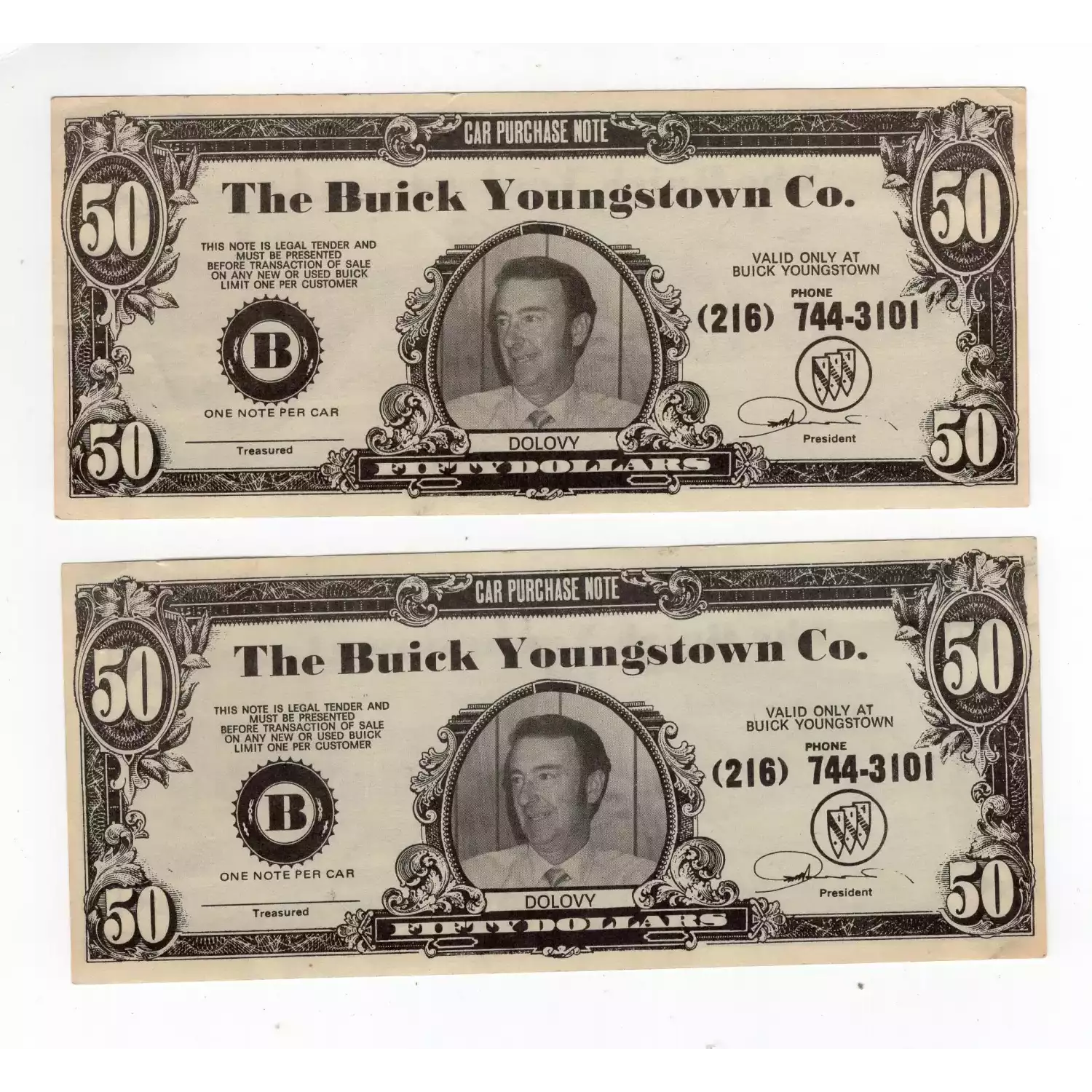 Two 1970s? $50 The Buick Youngstown Co., Youngstown, OH Car Purchase ...