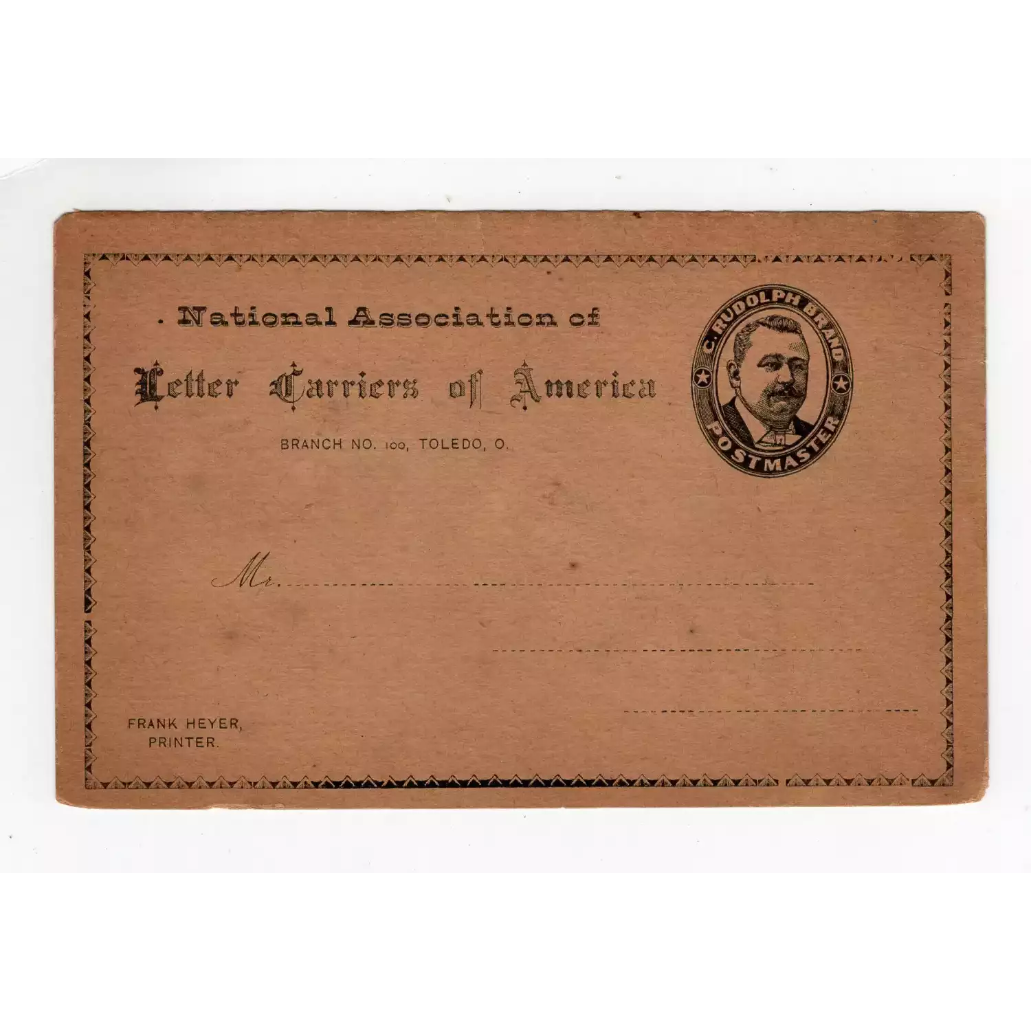 1895 Annual Ball Invitation Nat'l Association of Letter Carriers of ...
