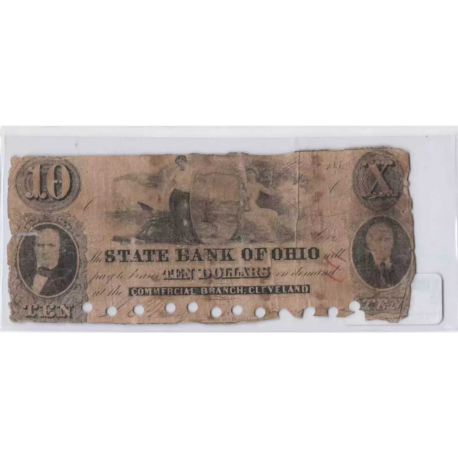 1856 $10 The State Bank of Ohio, Commercial Branch Cleveland - Lost ...